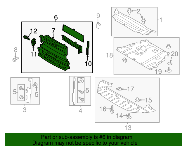 Genuine OEM Ford Part - Shutter Assembly Radiator Control FP5Z-8475-A ...
