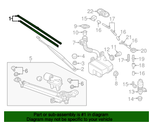 2015-2024 Volkswagen Wiper Blade 5G1-998-002 | OEM Parts Online
