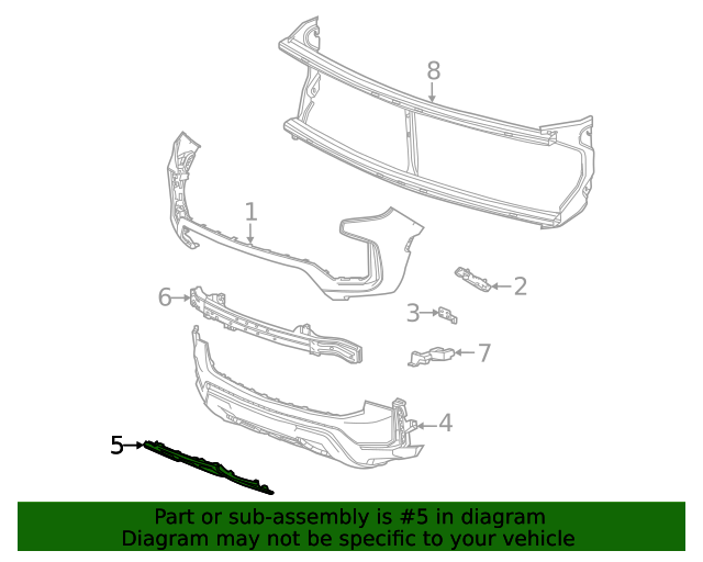 2021-2024 Chevrolet Chrome Front Bumper Cover Skid Plate 84373256 GM ...