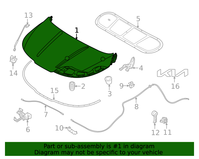 66400-R0040 - Hood 2022-2024 Kia Carnival | Kia.Parts Store