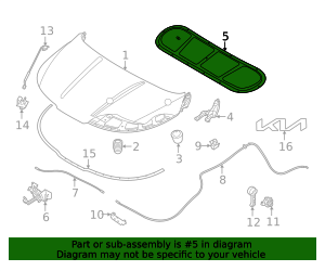 81125-R0000 - Hood Insulation Pad 2022-2025 Kia Carnival | Kia.Parts Store