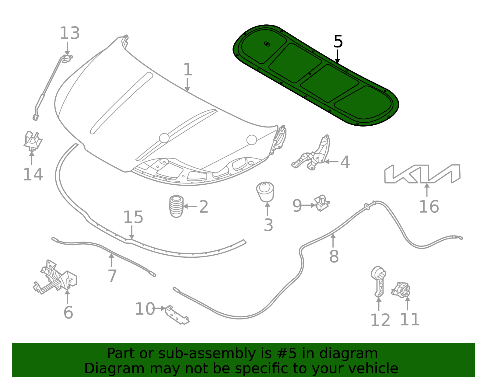 81125-R0000 - Hood Insulation Pad 2022-2025 Kia Carnival | Kia.Parts Store