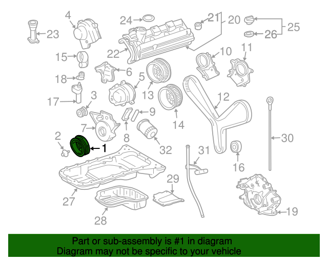 13407-50090 - Crankshaft Damper - 1998-2009 Toyota | OEM Genuine Toyota ...