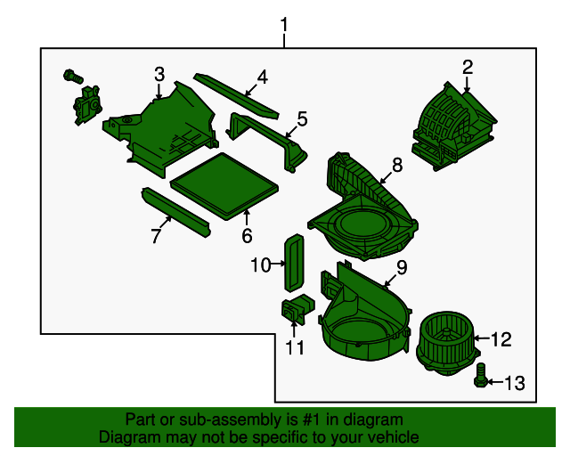97100-2M000 - HVAC Blower Case Assembly 2010-2016 Hyundai Genesis Coupe ...