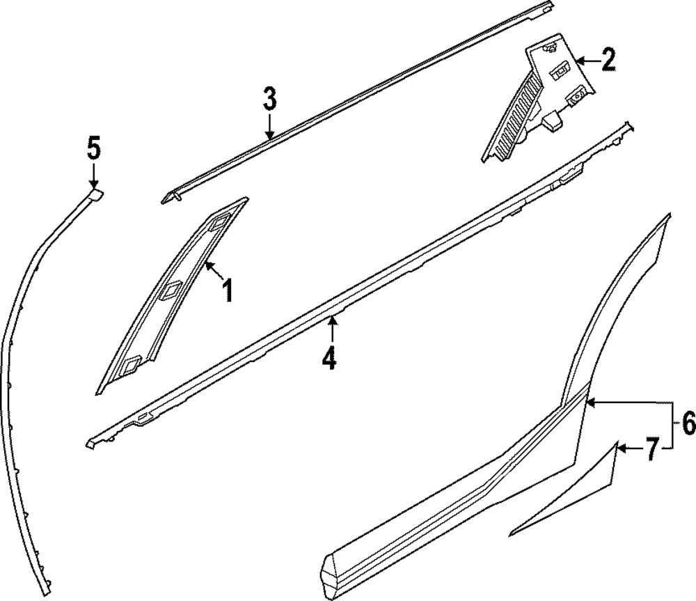 2022-2024 Kia EV6 Upper Molding 83850-CV000 | QuirkParts