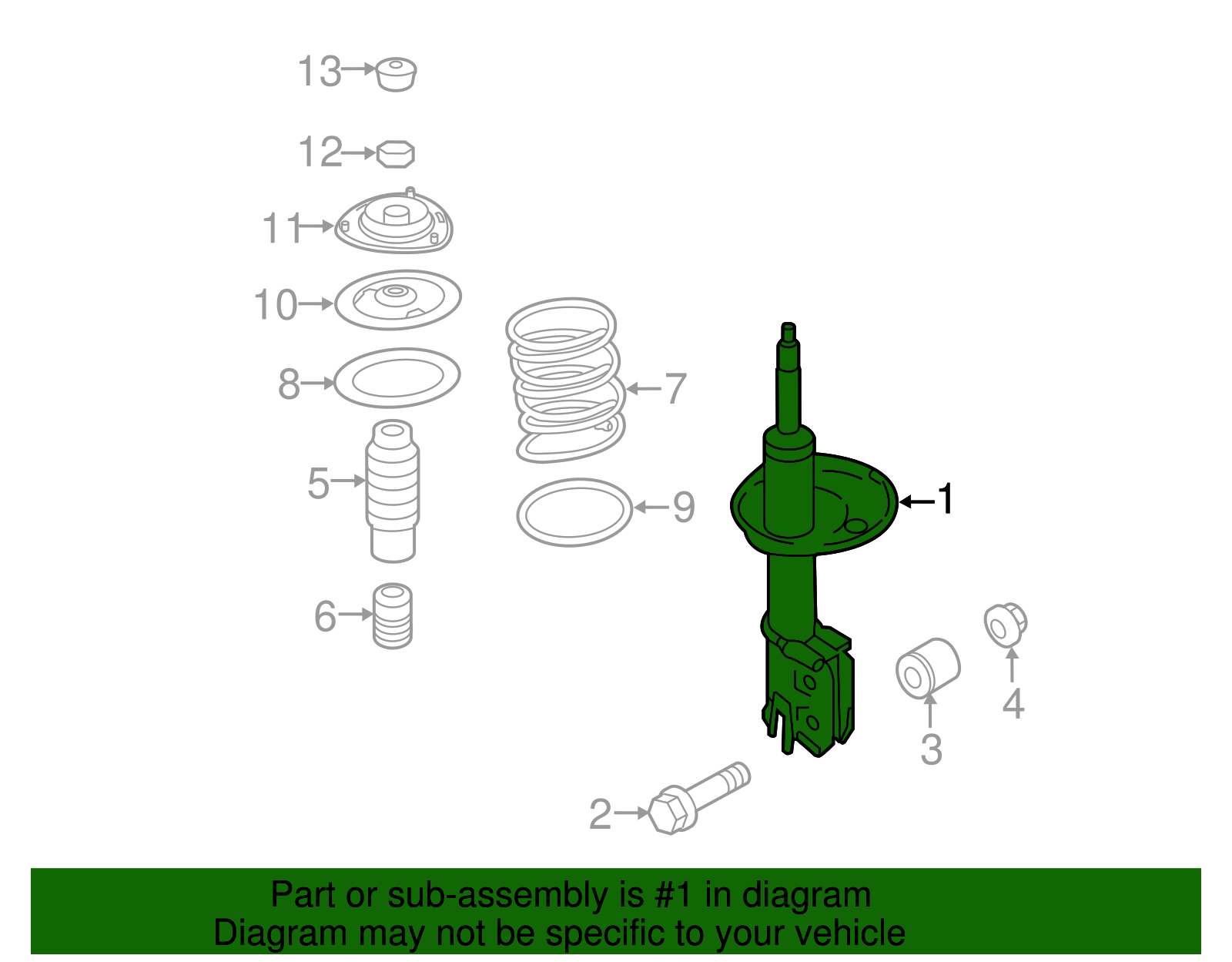 Genuine Strut for 2011 Hyundai Sonata | Part# 54651-3Q611 | Hyundai OEM ...