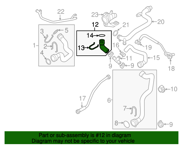 2013-2016 Audi Q5 Radiator Coolant Hose 8R0-121-055-K | AutoNationParts.com