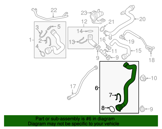 2011-2017 Audi Q5 Lower Hose 8R0-121-055-D | Audi USA Parts