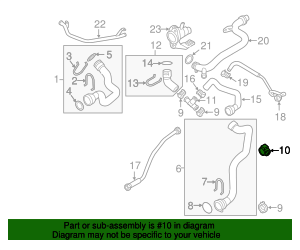 2009-2023 Audi Radiator Coolant Hose Bracket WHT-006-829 | Audi USA Parts