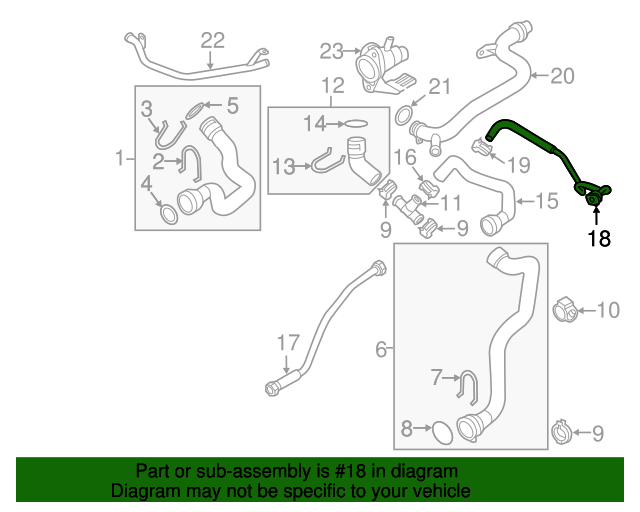 8R0-121-081-BP - Engine Coolant Pipe 2013-2017 Audi Q5 | AutoNation Parts