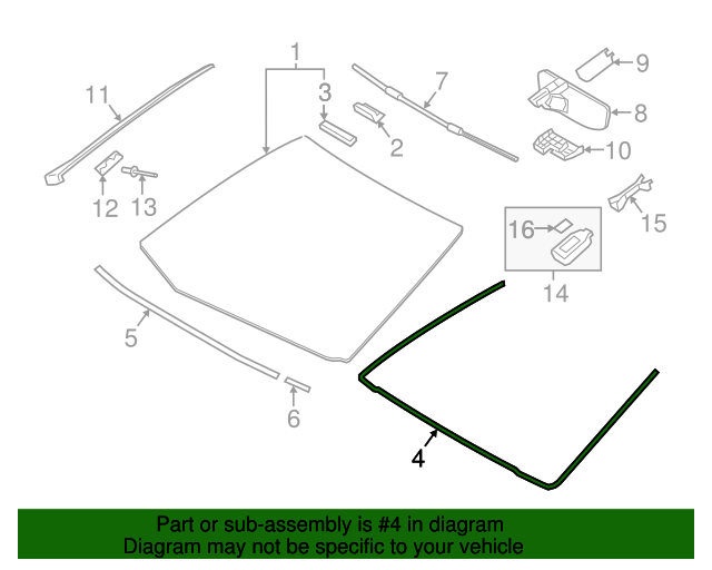 2001-2024 Lexus Windshield Dam 56117-64010 | OEM Parts Online