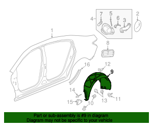2010-2016 Buick LaCrosse Rear Driver Side Wheelhouse Liner with ...
