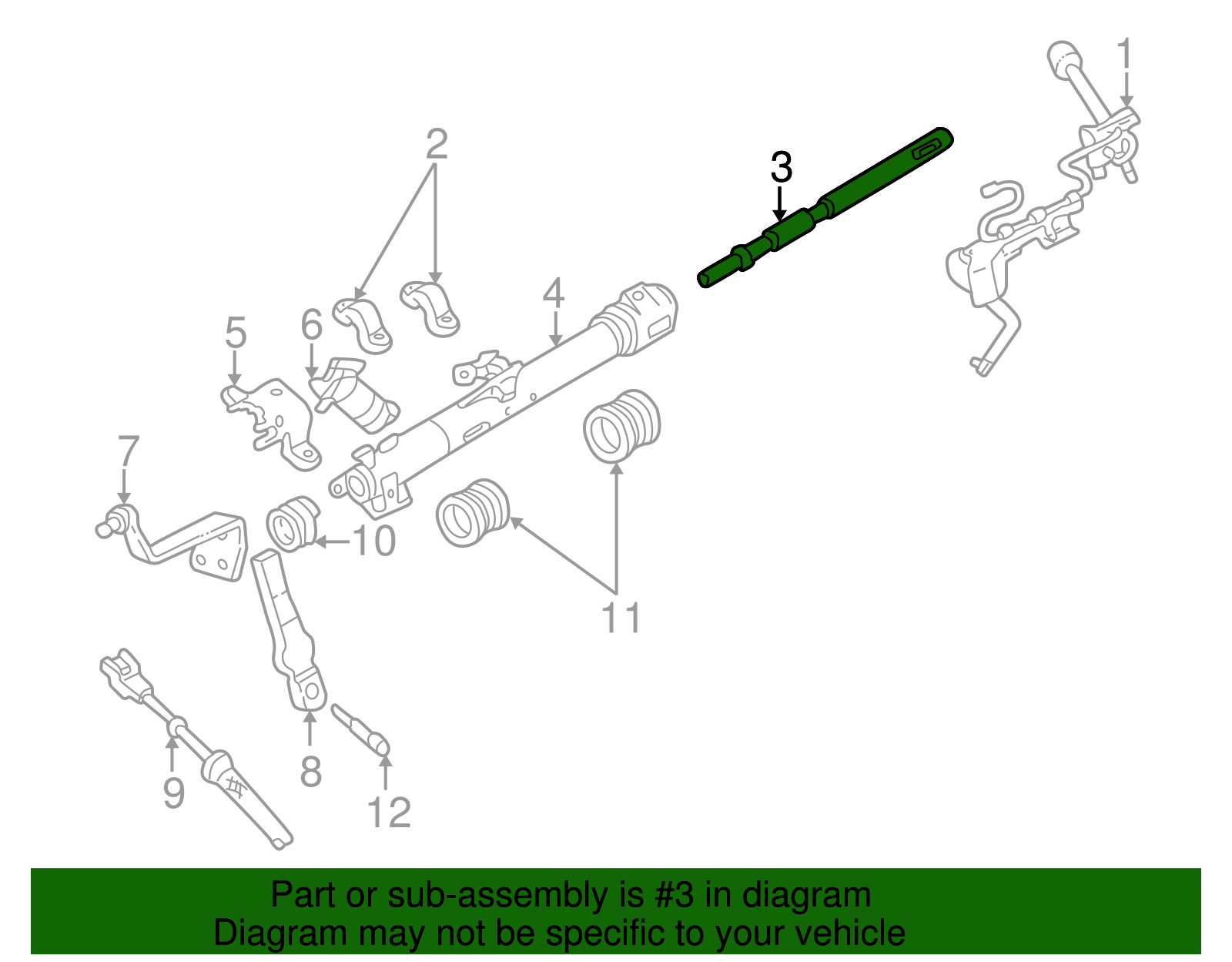 1992-2019 Ford Upper Shaft F2UZ-3524-A | Ford OEM Parts Online