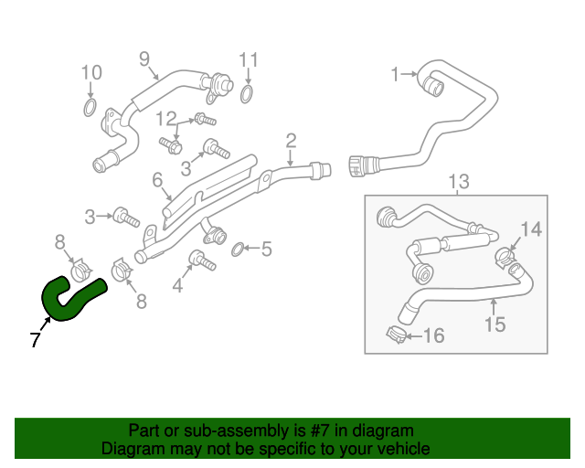 2016-2018 Audi Upper Hose 4G1-819-374-G | Genuine Audi Parts