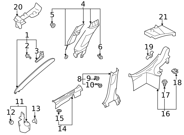 2020-2024 Subaru Lower Center Pillar Trim 94022AN02AVH | Subaru Parts Store