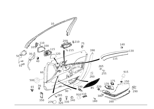 2014-2020 Mercedes-Benz Trim Strip 222-720-73-02 | MB OEM Parts