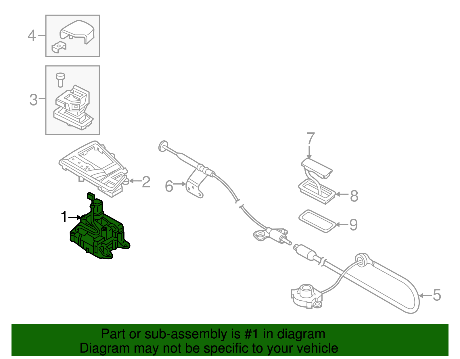 2017-2019 Audi Q7 Gear Shift Assembly 4M1-713-041-J | Genuine Audi Part