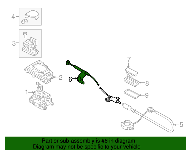 Audi OEM Shift Control Cable Part# 4M0-713-045-E | OEM Vehicle Parts