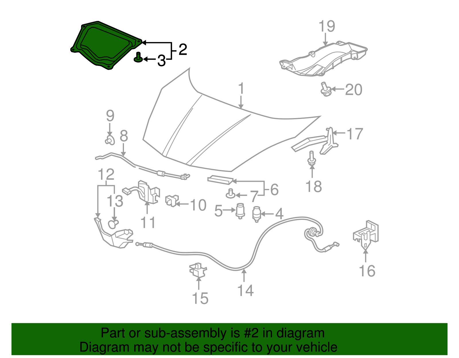74141-TK6-A01 - Hood Insulation Pad 2009-2013 Honda Fit | Honda Parts ...