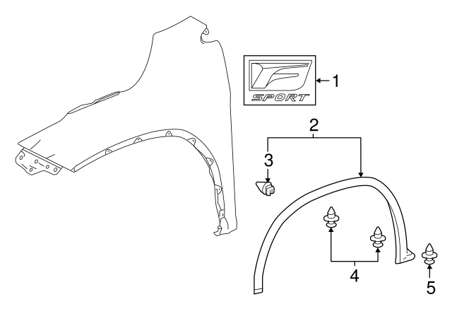 2016-2019 Lexus Fender Flare 75602-0E080 | AutoNationParts.com