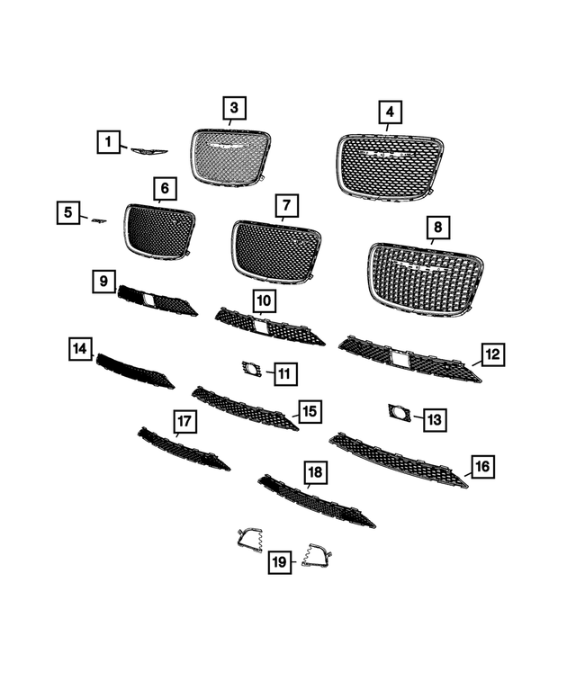 2016-2020 Chrysler 300 Radiator Grille 6DF46DX8AB | Mopar Estores