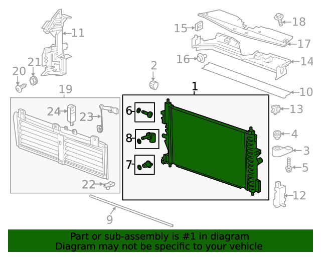 2016-2019 Chevrolet Cruze Radiator 39126594 GM | GMPartsDirect.com