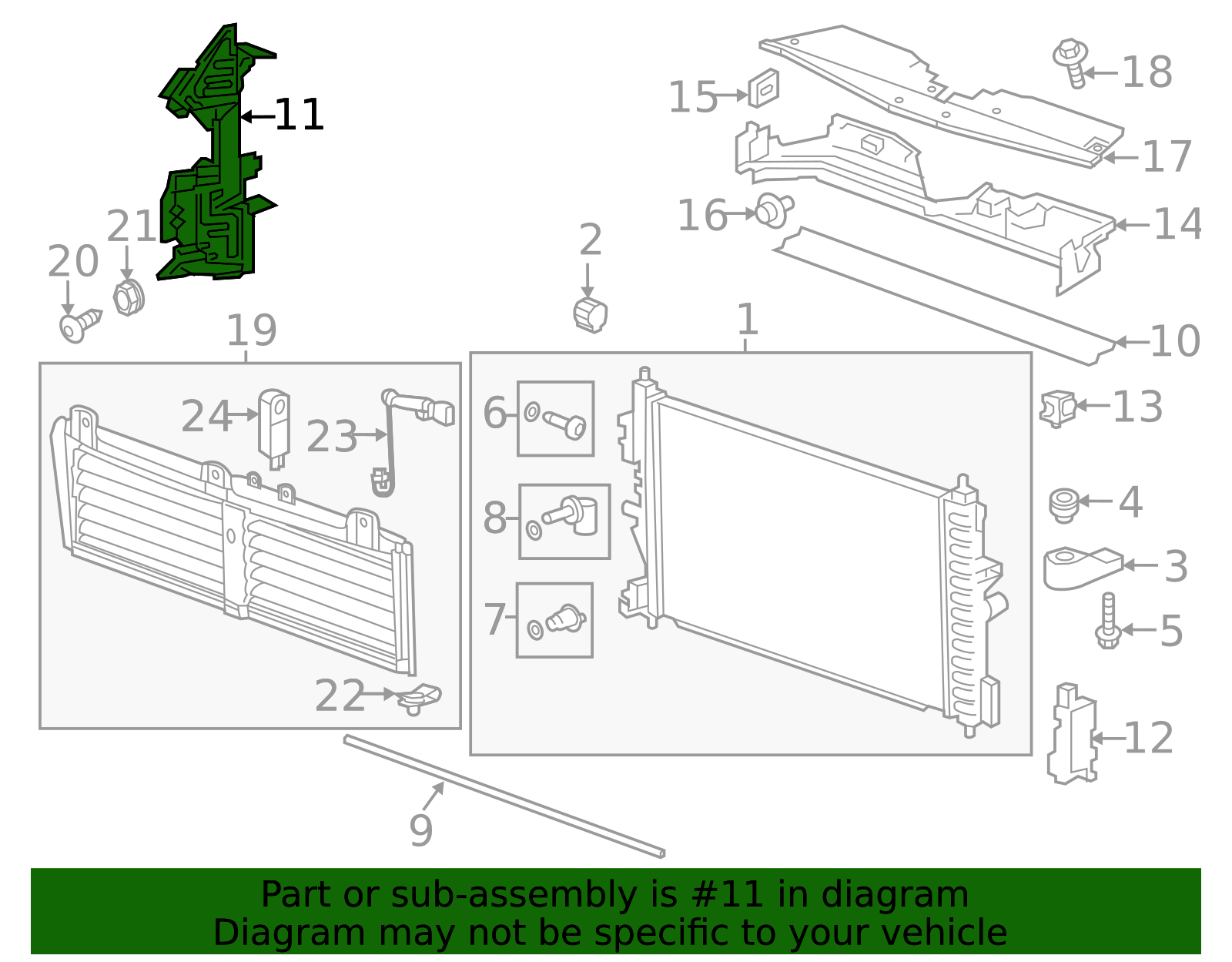 39138067 - Passenger Side Radiator Air Baffle 2016-2019 Chevrolet Cruze ...