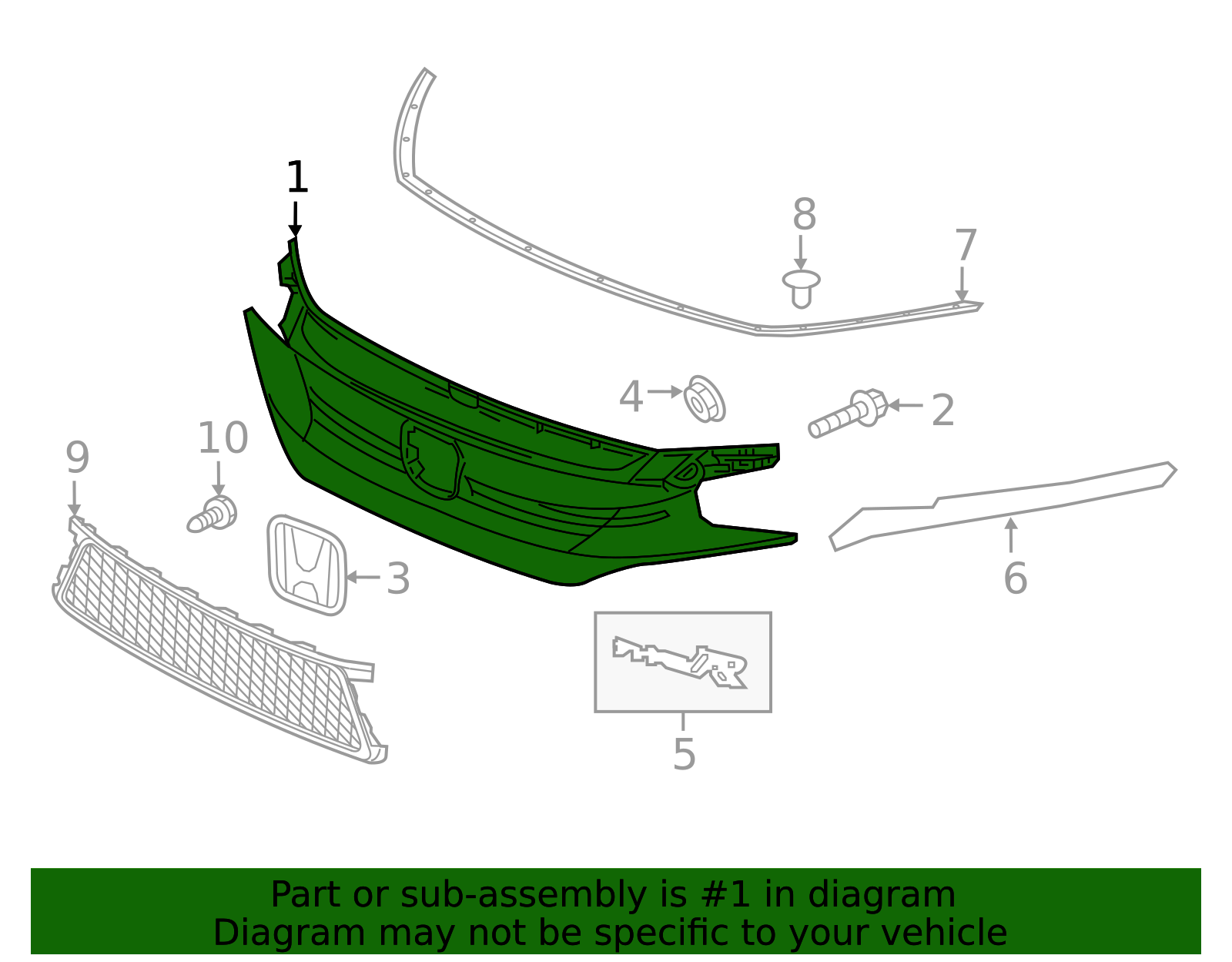 71121-TGH-A51 - Grille 2020-2021 Honda Civic | AutoNation Parts