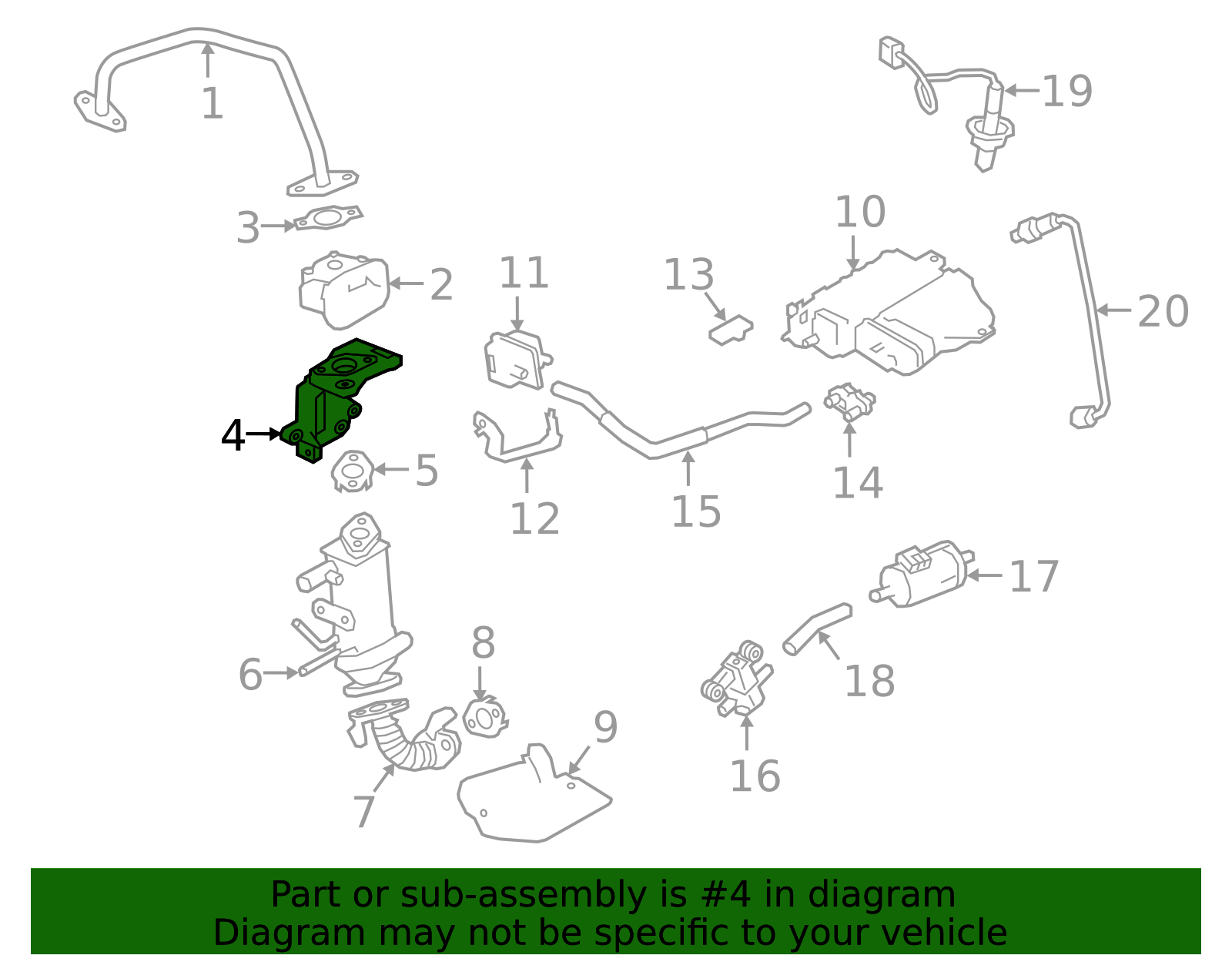 2019-2025 Nissan Exhaust Gas Re-Circulation (Egr) Valve Spacer 14717 ...