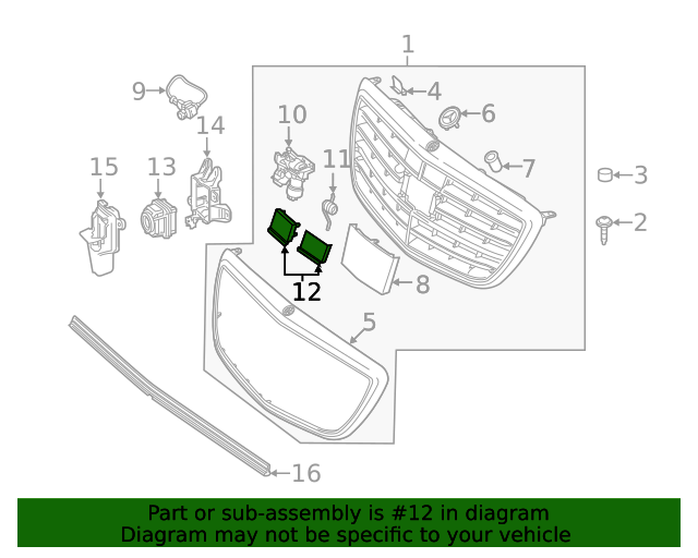 222-885-02-26-9040 - Front Camera Cover 2018-2020 Mercedes-Benz ...