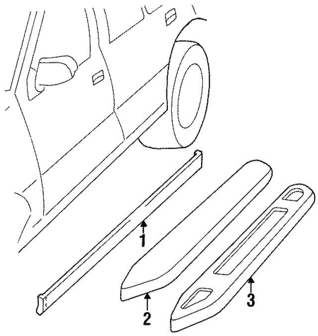 1991-1997 Isuzu Rodeo Rocker Molding 8943304311 | Isuzu Parts Center