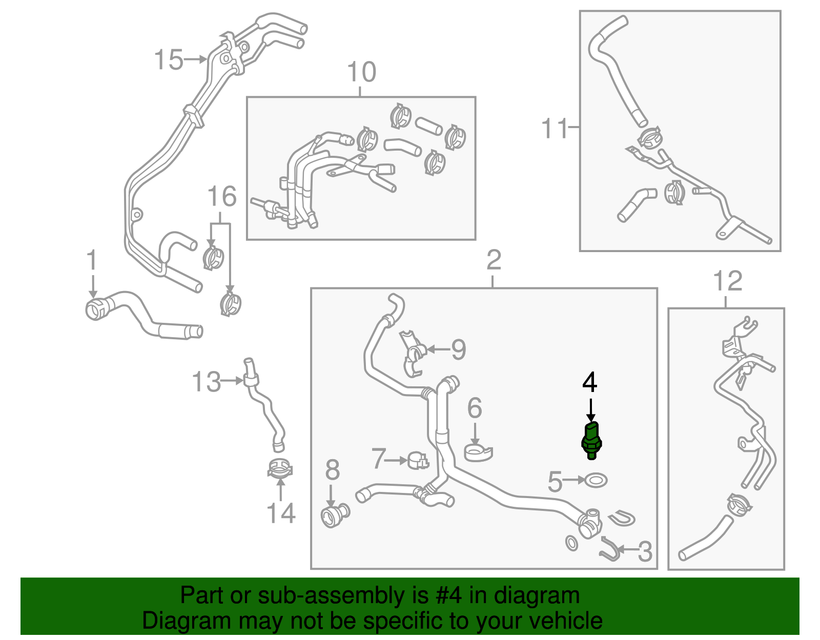 2015 Volkswagen Engine Coolant Temperature Sensor 04L-919-501 | VW ...