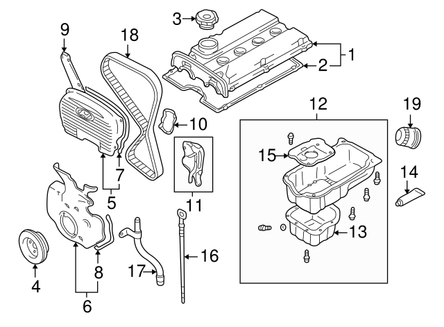 1999-2005 Hyundai Valve Cover Gasket 22441-38010 | OEM Parts Online