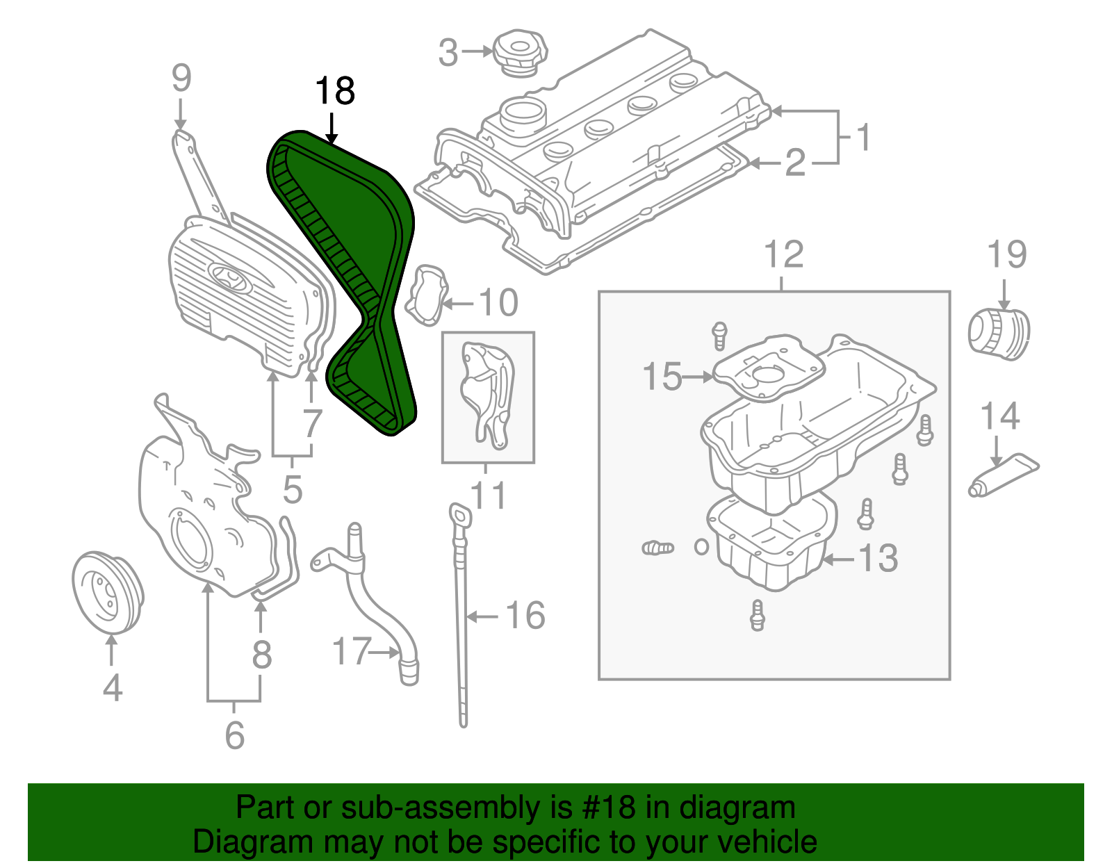 Genuine Timing Belt for 1999-2005 Hyundai | Part# 24312-38220 | Hyundai ...
