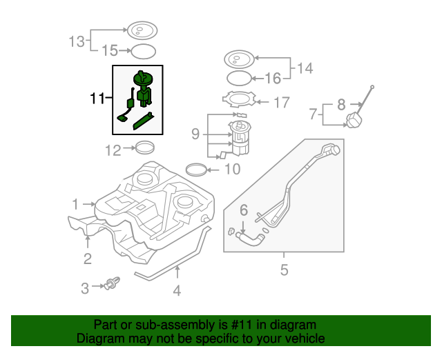 2010-2012 Hyundai Santa Fe Fuel Sender Unit 31130-1U000 | OEM Parts Online