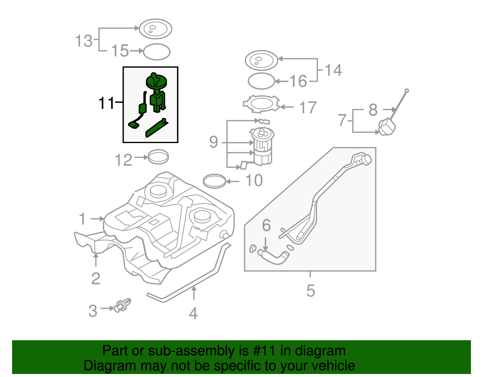 2010-2012 Hyundai Santa Fe Fuel Sender Unit 31130-1U000 | OEM Parts Online