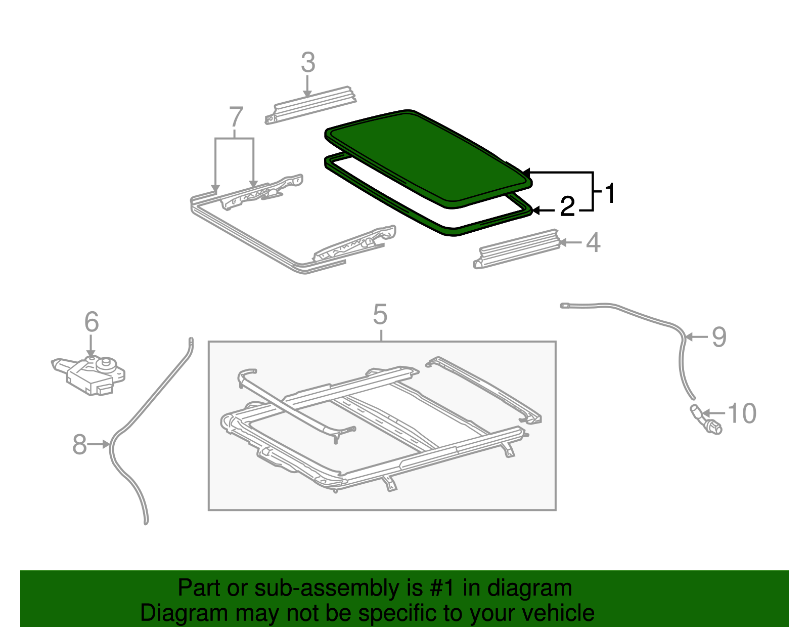 2004-2015 Lexus Sunroof Glass 63201-0E010 | Retail Performance Auto Parts