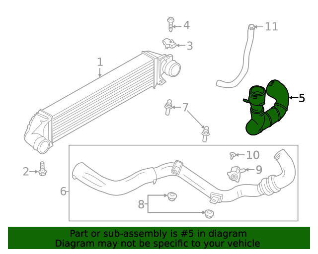 2017-2019 Ford Inter-Cooler Hose GV6Z-6C640-A | Varsity Ford