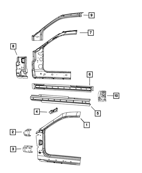 Aperture Panel and Pillar Supports for 2018 Dodge Challenger | Mopar ...