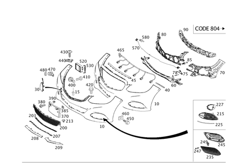 Front Bumper for 2010 Mercedes-Benz E 63 AMG® | Mercedes-Benz USA Parts
