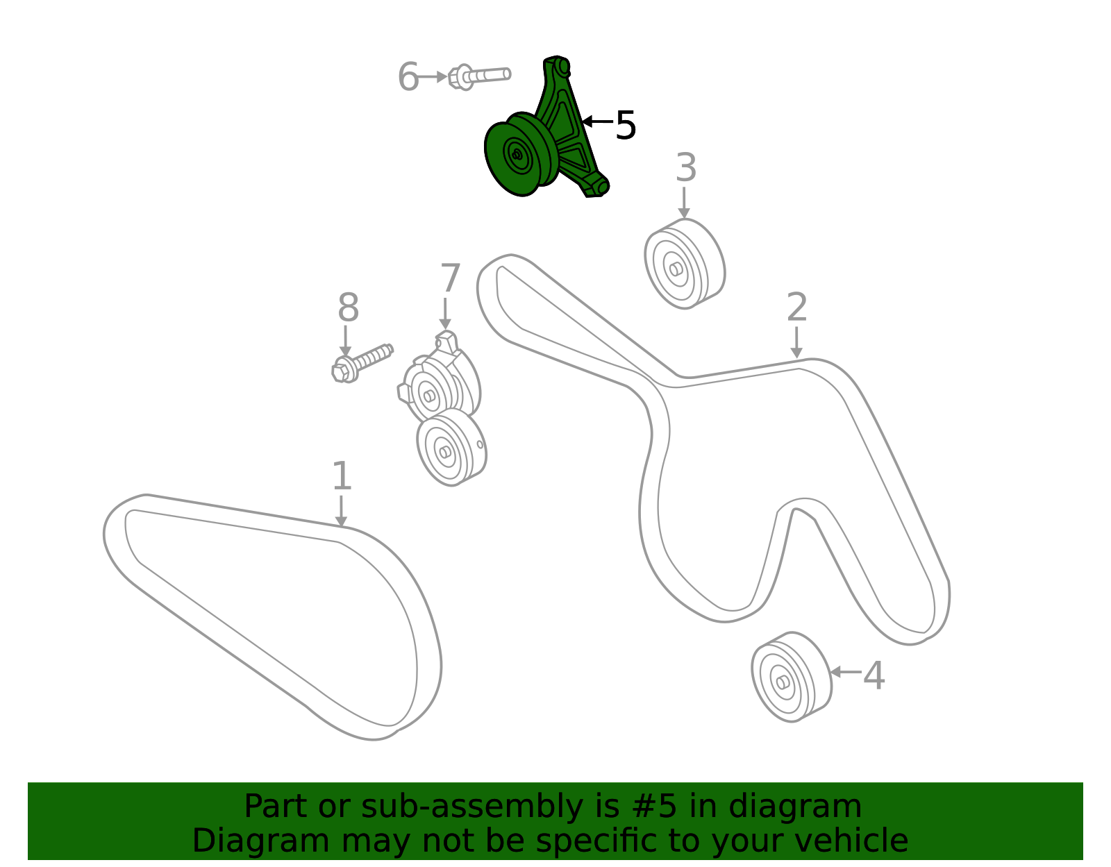 OEM Ford Serpentine Idler Pulley For 2021-2024 Ford - Part No. MB3Z ...