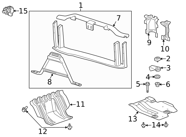 2007-2013 GM Front Radiator Support Panel Brace 25869662 | TascaParts.com