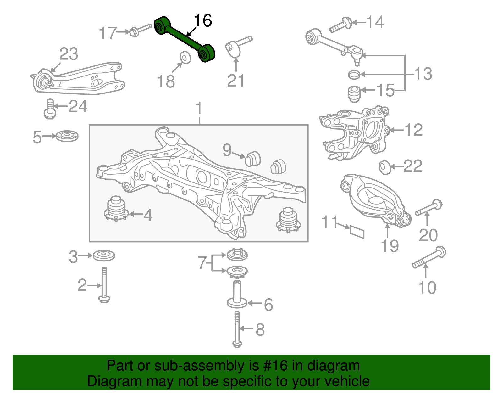 52345-SZA-A02 - 2009-2011 Honda Pilot - Arm A Rear (Lower) | Genuine ...