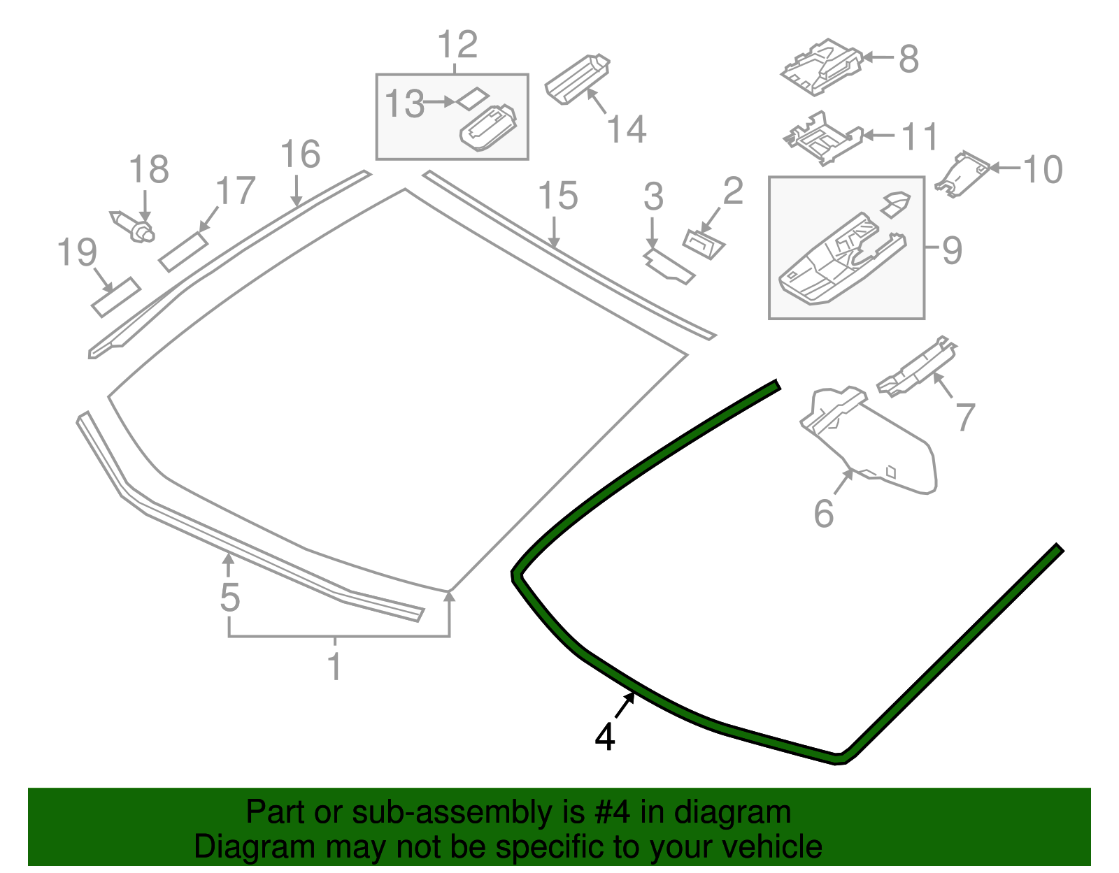2001-2024 Toyota Windshield Dam 56117-64010 | OEM Parts Online