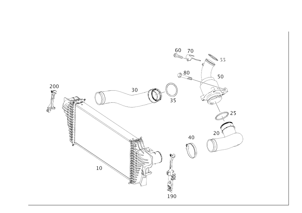 2007-2012 Mercedes-Benz Charge Air Cooler 164-500-19-00 | MB OEM Parts