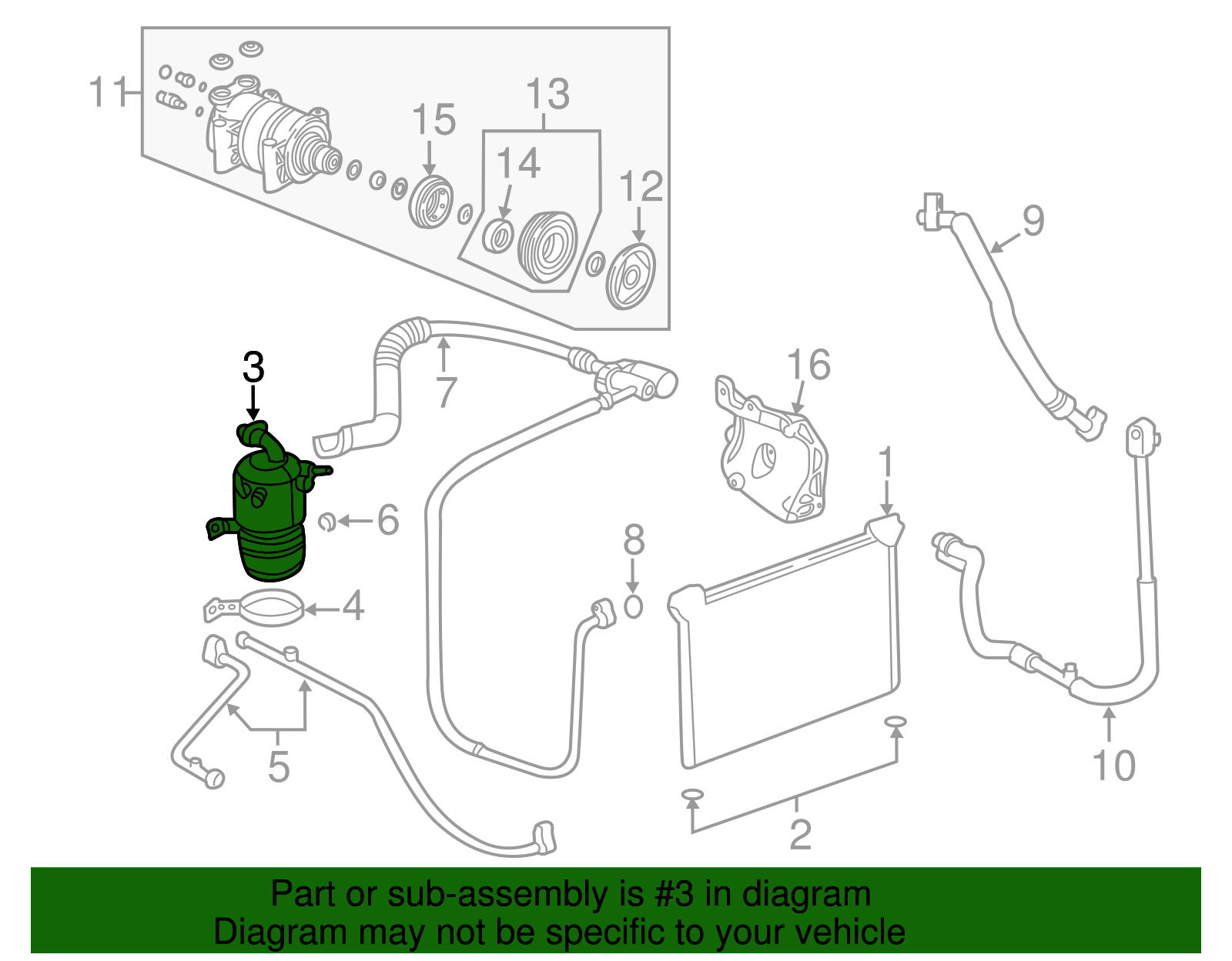 1999-2006 GM Air Conditioning Accumulator 19130063 GM | GMPartsDirect.com