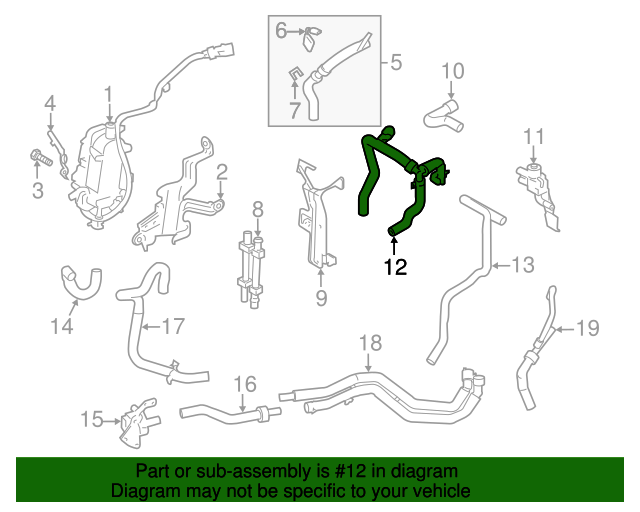 2013-2018 Ford C-Max HVAC Heater Hose DM5Z-18472-B | TascaParts.com