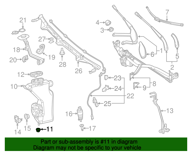 206-869-09-00 - Washer Fluid Reservoir Mounting Grommet 2022-2023 ...