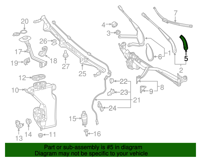 2015-2023 Mercedes-Benz Wiper Arm Cover 205-824-01-19 | MB OEM Parts