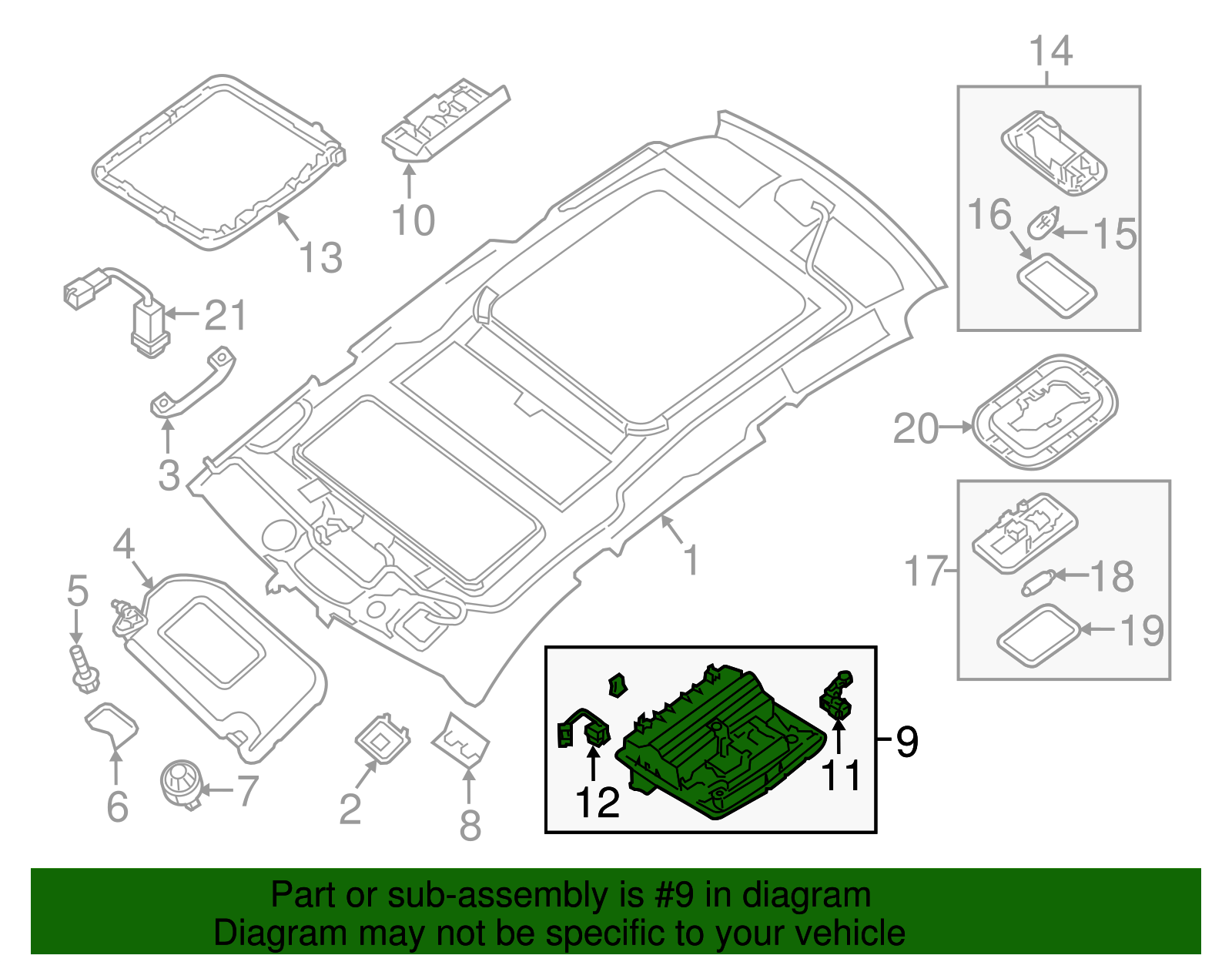 2014 Nissan Pathfinder Map Lamp Assembly 26430-4GB1C | Ziegler Nissan ...